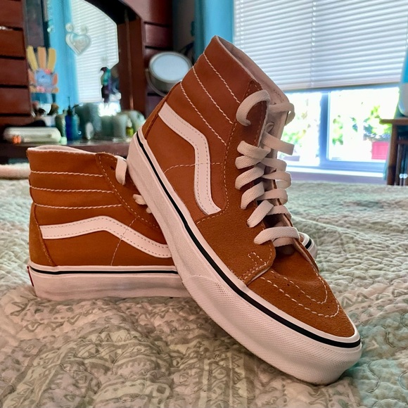 Vans | Shoes | Vans Camel And White Hightop Sneakers | Poshmark